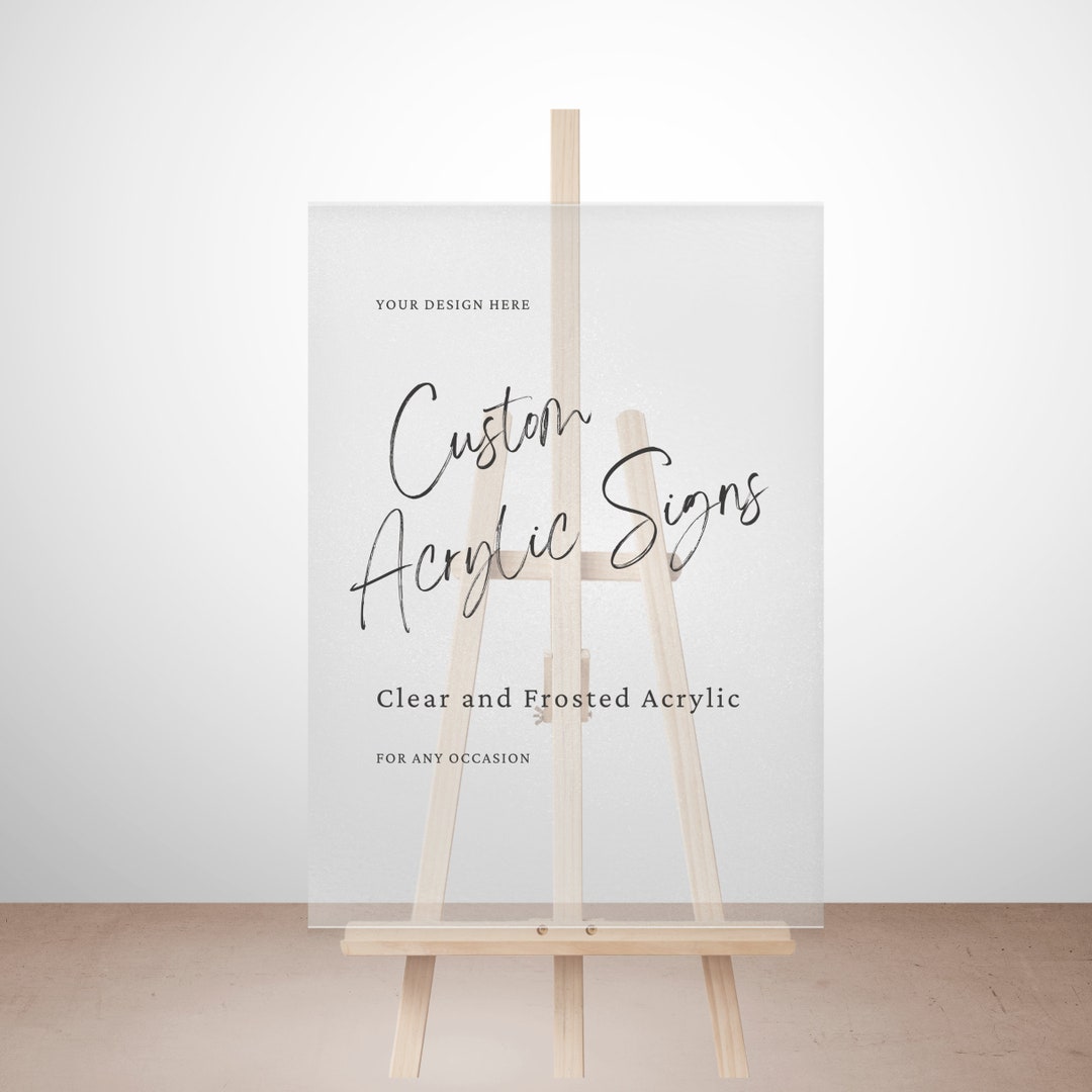 Personalized Clear Acrylic Party Sign - Elegant Event Signage, Custom ...