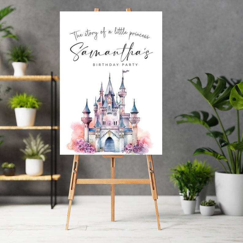 Editable Princess Castle Birthday Welcome Sign Template - Etsy