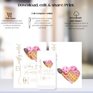 Editable Waffle Wedding Invitation Template | Valentine Brunch ...