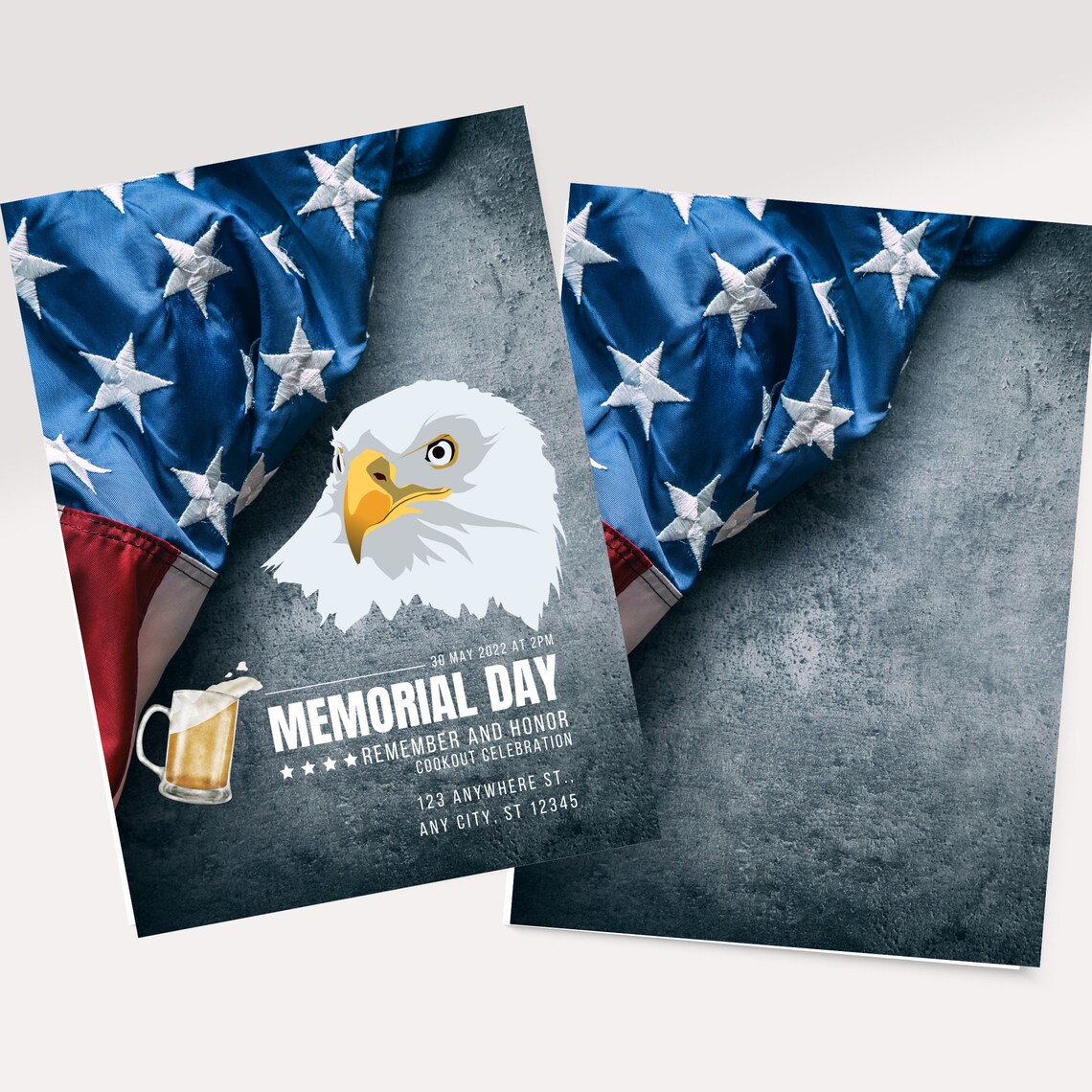 Memorial Day Invitation, Memorial Cookout, Remember and Honor ...