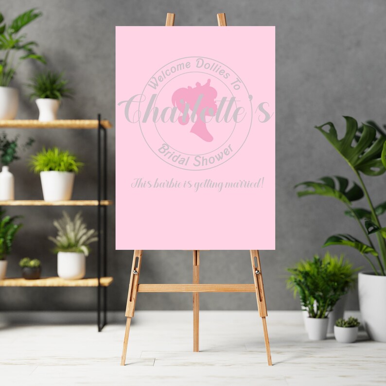 Pink Doll Bridal Shower Welcome Sign, Dolly Party Banner, Editable ...