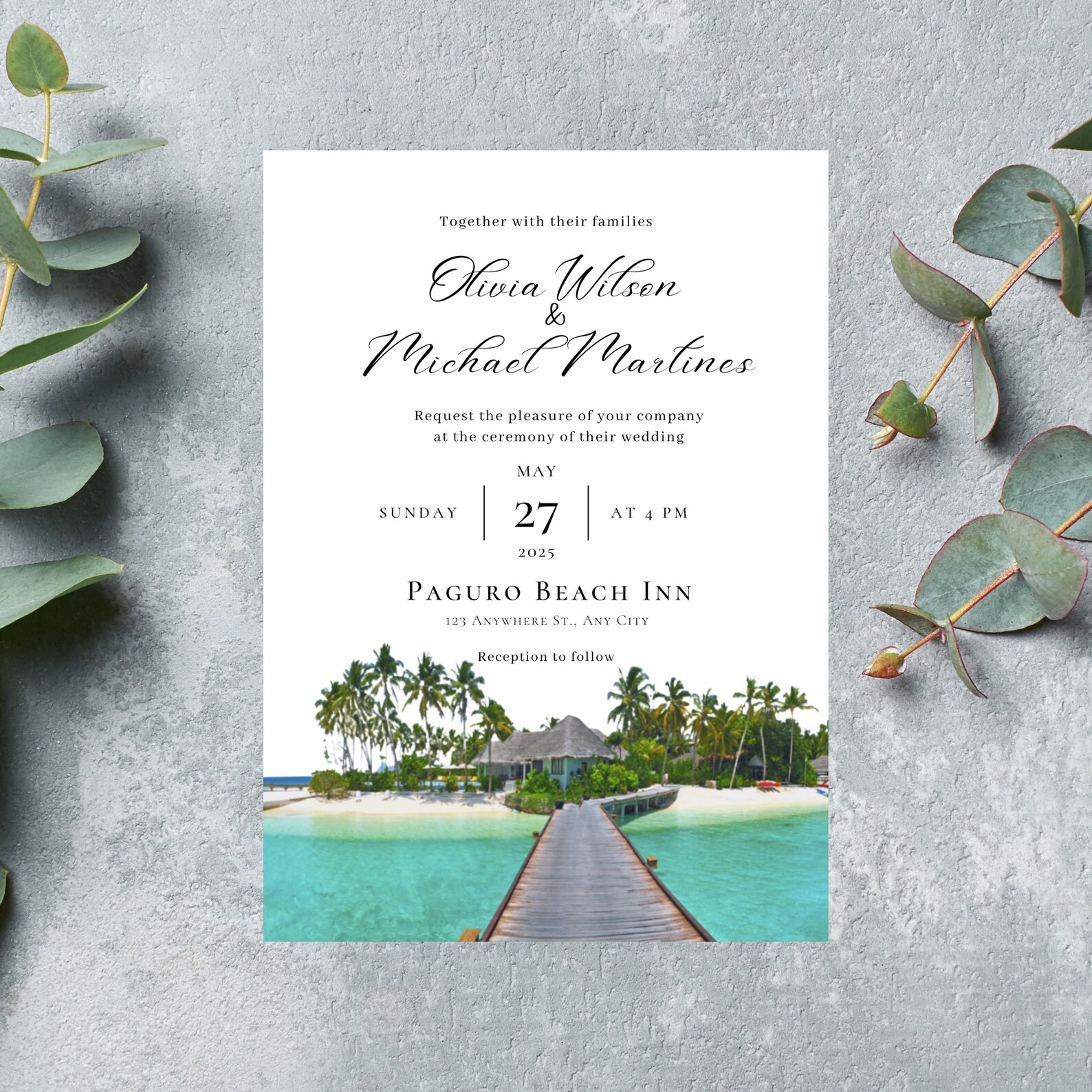 Maldives Island Bachelorette Invitation Template, Maldives Bachelorette ...