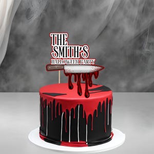 Handcrafted Halloween Killer Cake Topper - Custom Blood Dripping Knife ...