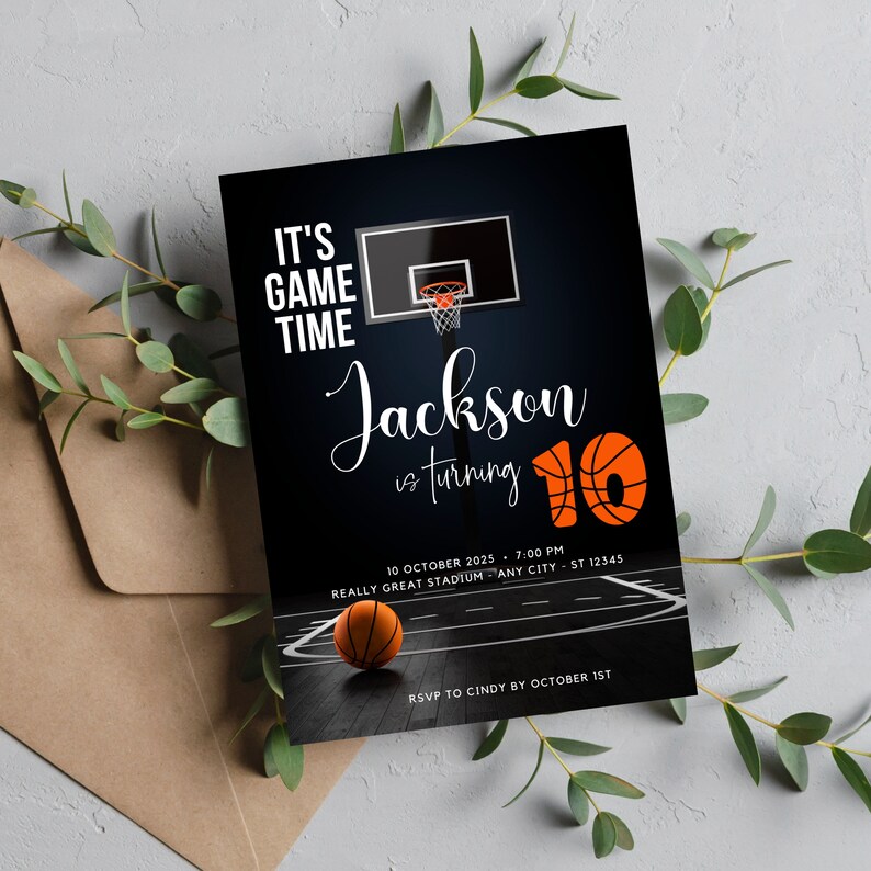 Slam Dunk Birthday Invitation Template Customizable - Etsy