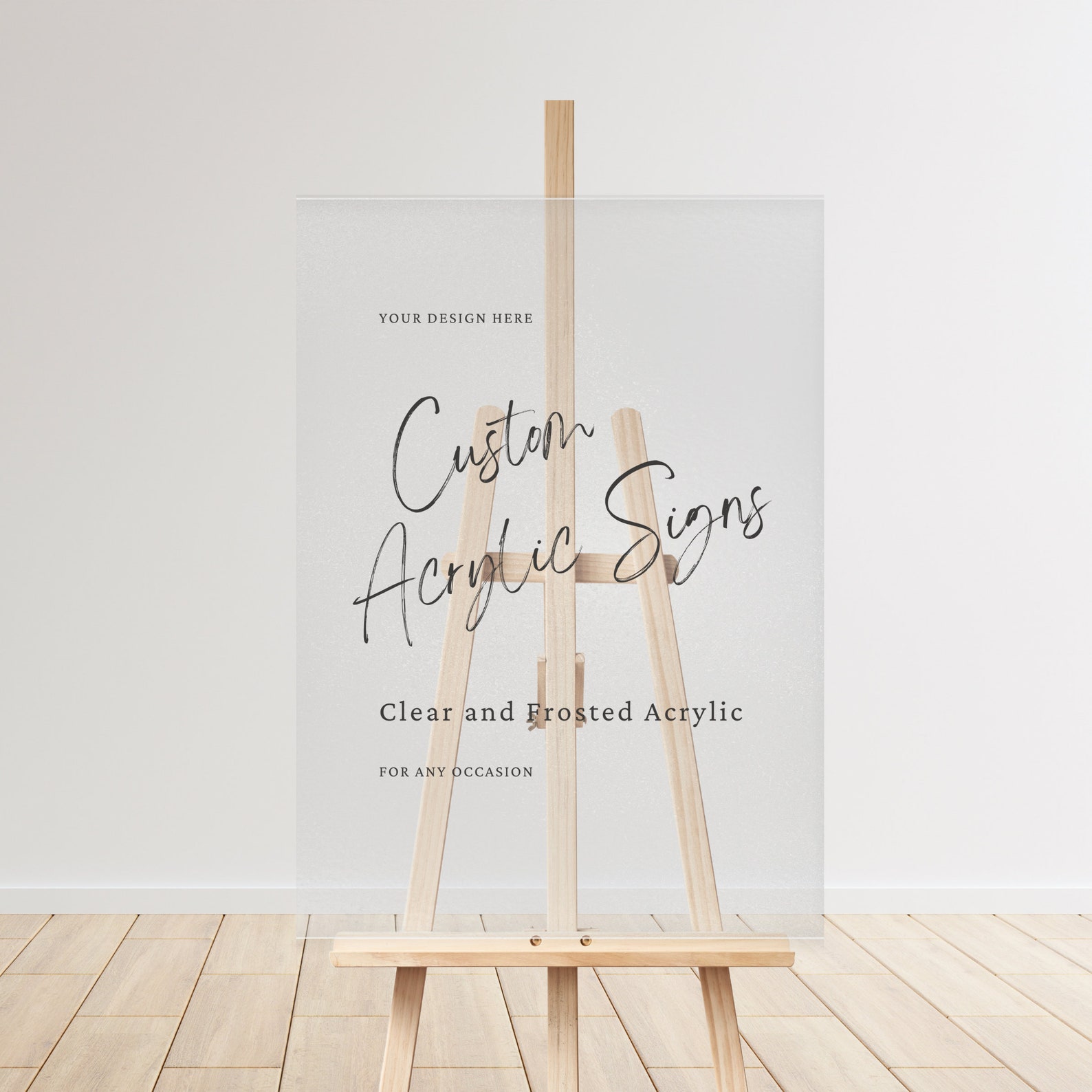 Personalized Clear Acrylic Party Sign - Elegant Event Signage, Custom ...