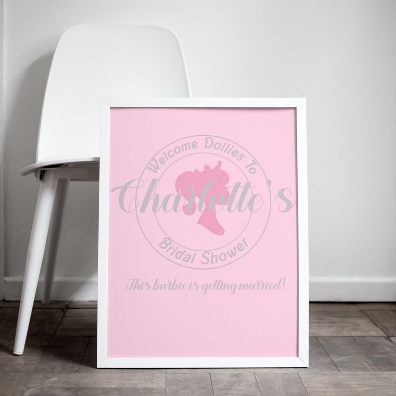 Pink Doll Bridal Shower Welcome Sign, Dolly Party Banner, Editable ...