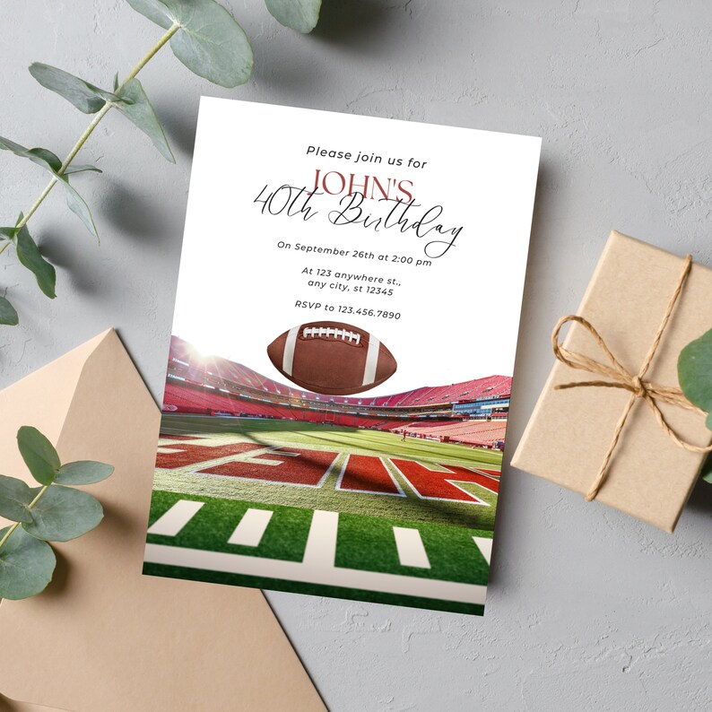 Football Fan Sports Invitation Custom Sports Invitations - Etsy