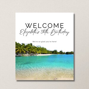 Bora Bora Birthday Welcome Sign, French Polynesia Beach Banner ...