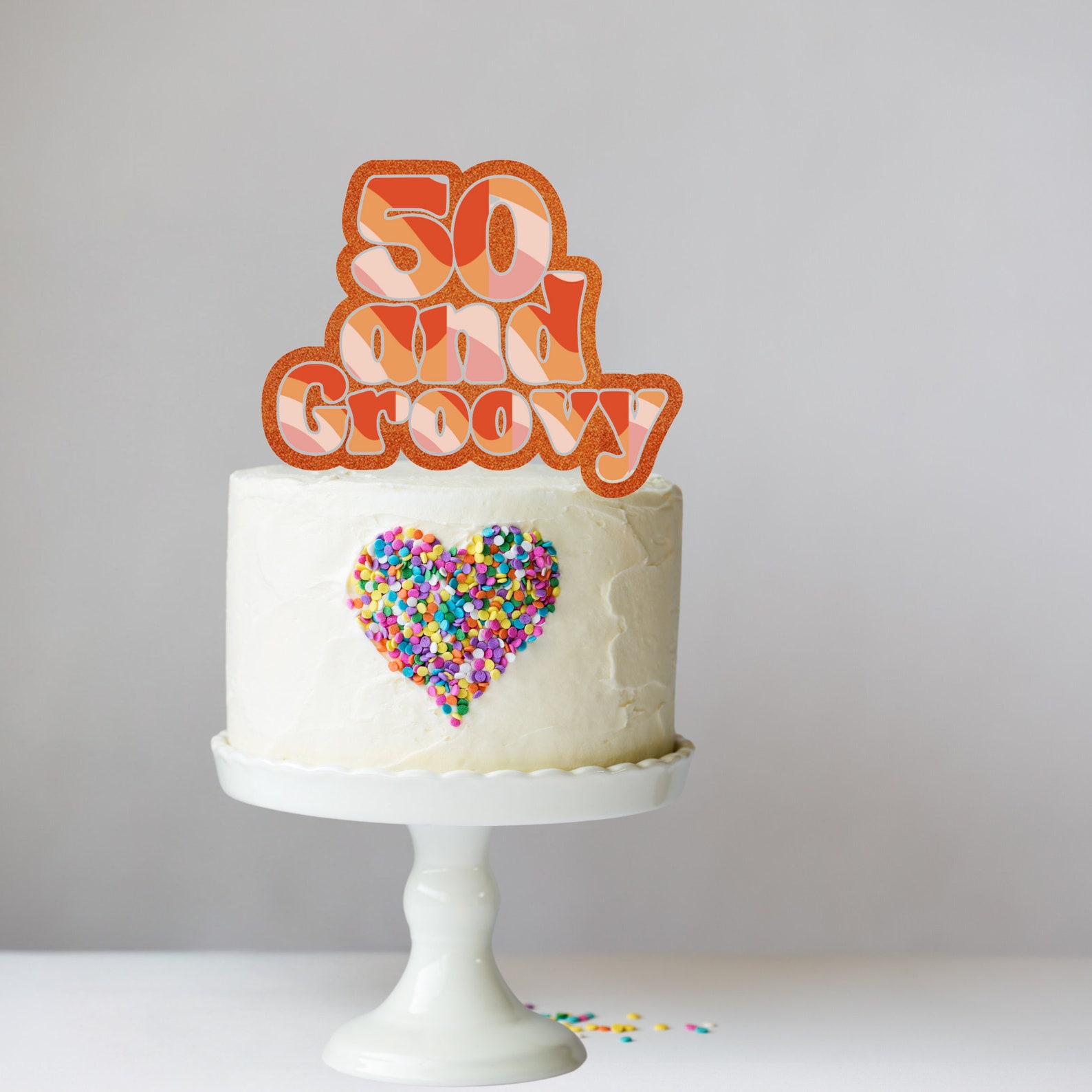 Custom 70s Retro Birthday Cake Topper, Groovy Theme - Handcrafted Party ...
