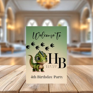 Editable Dinosaur Welcome Sign Template, Dino Birthday Party Banner ...