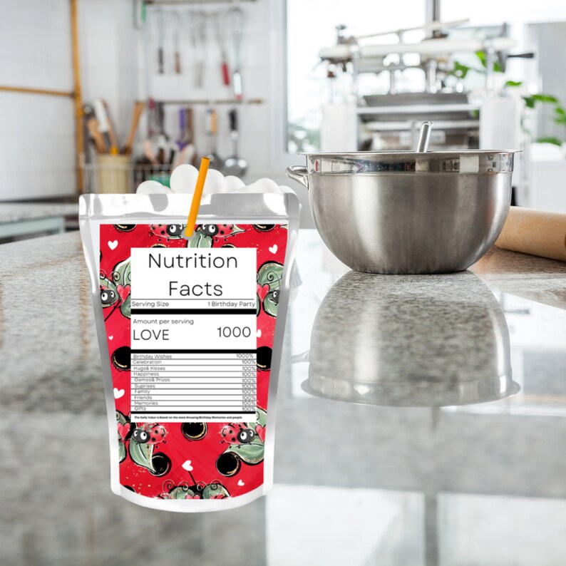 Ladybug Photo Birthday Juice Box Labels, Lady Bug Birthday Caprisun ...