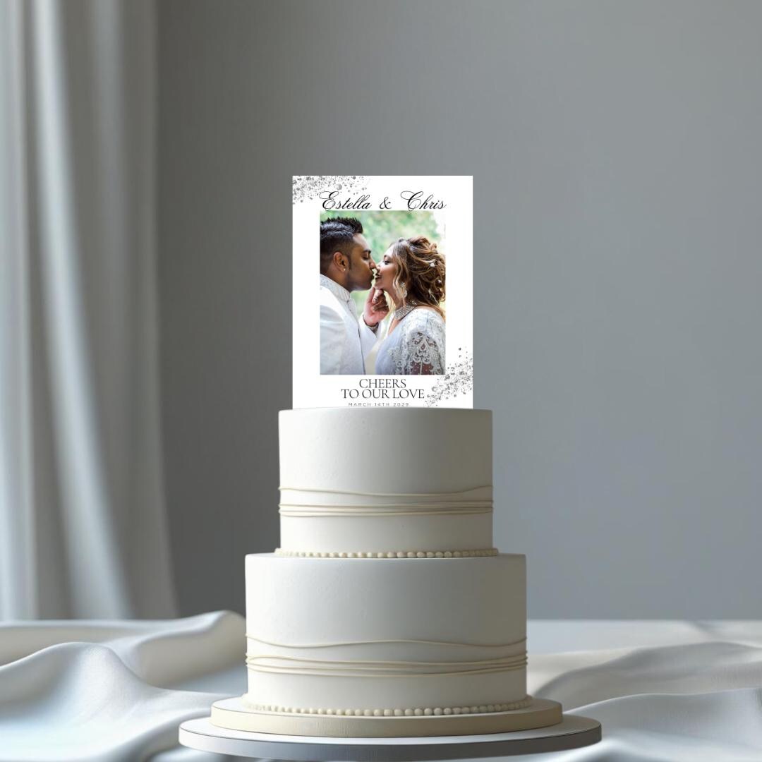 Edible Custom Wedding Cake Topper With Photo – Personalized Bride ...