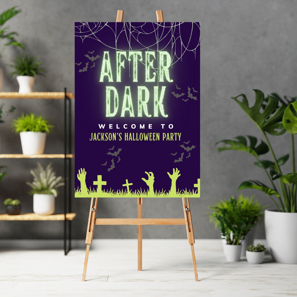 After Dark Zombie Birthday Welcome Sign Halloween Glow in the - Etsy