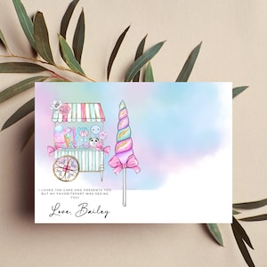 Sweet One Birthday Thank You Card, Candy Any Age Birthday Photo Thank ...