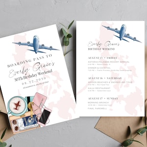 Customizable Travel Weekend Invitation Getaways: Personalized Birthday ...