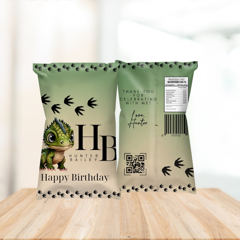 Editable Dinosaur Chip Bag Labels Dino Party Snack Treats Template ...