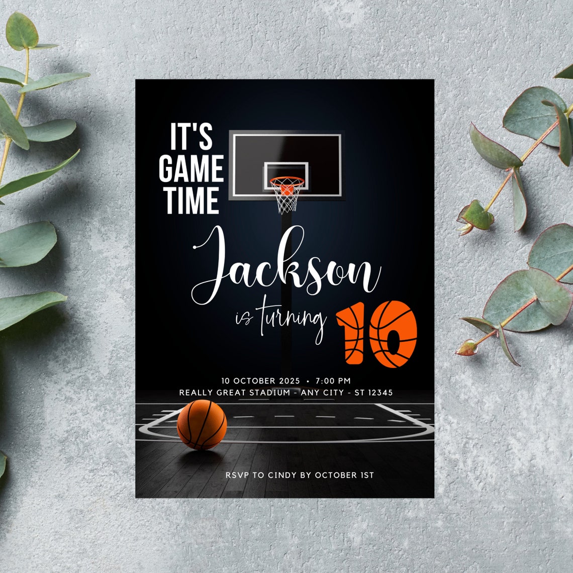 Slam Dunk Birthday Invitation Template Customizable - Etsy