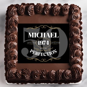 Custom Edible Whiskey Label Cake Topper | Personalized Frosting Sheet ...