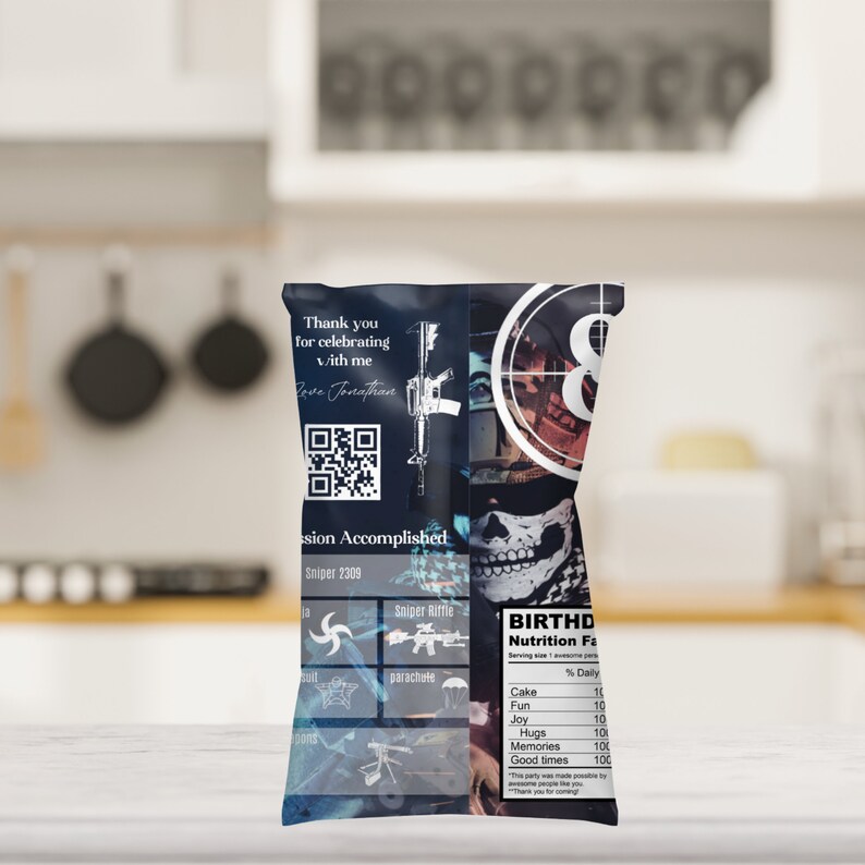 Video Game Birthday Chip Bag, Gamer, Gamer Party Favor Template, Custom ...