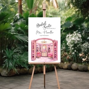 Editable Pink Bridal Suite Sign - Customizable Pink-themed Bridal Signs ...