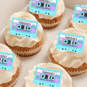 Edible Retro 90s Cassette Cupcake Topper | Custom 90s Party Cake Decor ...