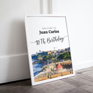 Puerto Rico Birthday Welcome Sign Template, Editable San Juan Birthday ...
