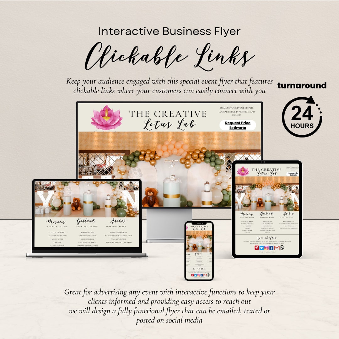 Business Interactive Flyer, Marketing Flyer Template, Balloon Business ...