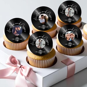 Custom Photo Vinyl Record Cake Topper – Retro Cupcake Topper for ...