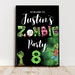 Zombie Birthday Welcome Sign, Editable Kids Scary Signs, Halloween ...
