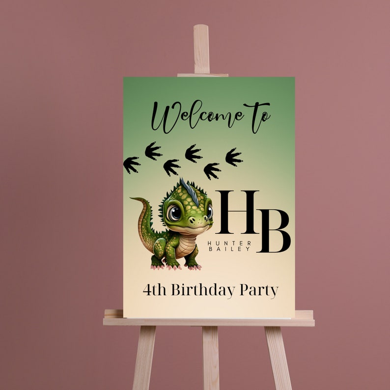 Editable Dinosaur Welcome Sign Template, Dino Birthday Party Banner ...