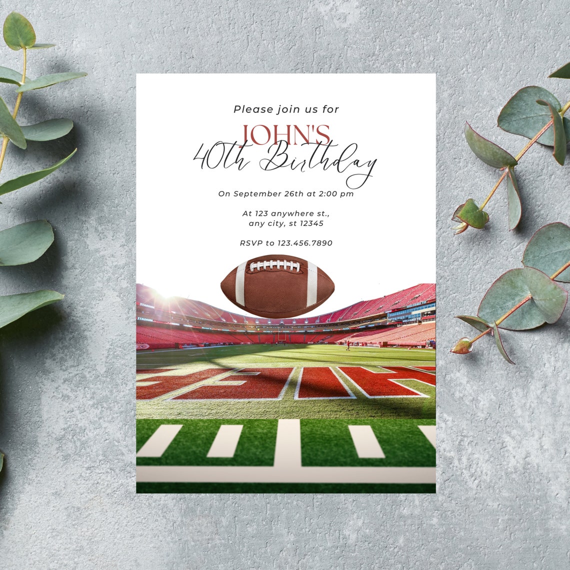 Football Fan Sports Invitation Custom Sports Invitations - Etsy