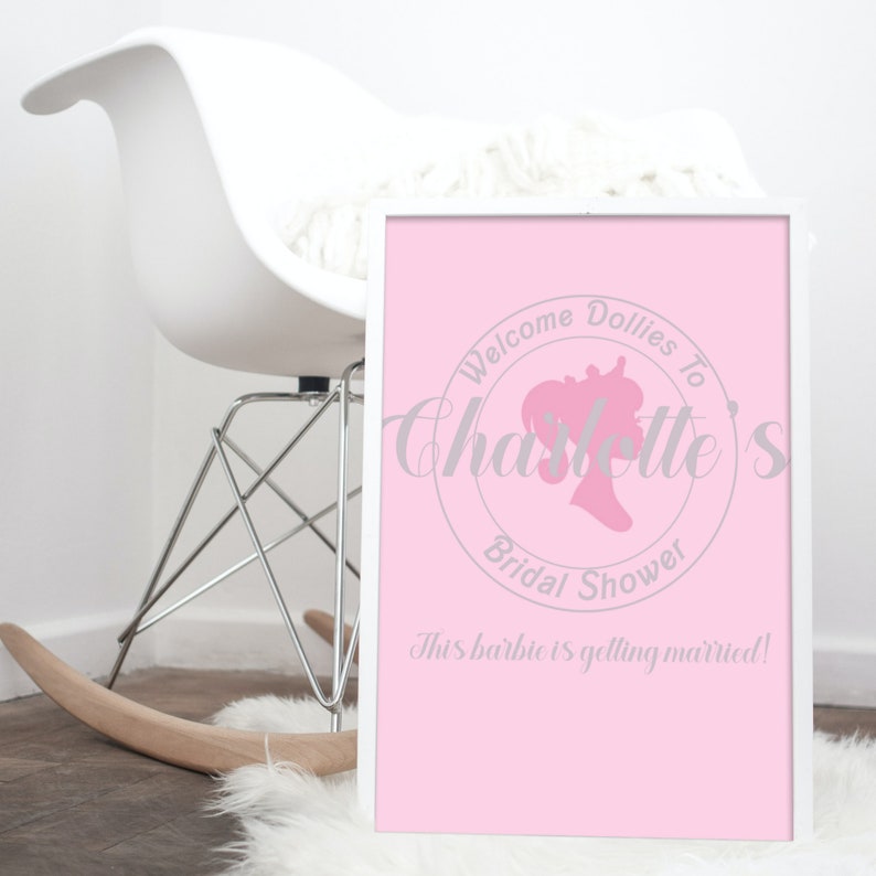 Pink Doll Bridal Shower Welcome Sign, Dolly Party Banner, Editable ...