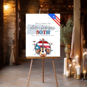 Editable Puerto Rico Birthday Welcome Sign Template | Printable Puerto ...