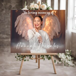 In Loving Memory Welcome Sign Template | Custom Photo Funeral Signage ...