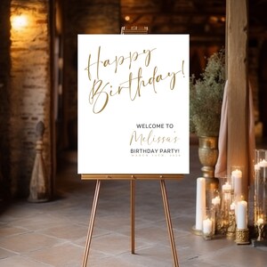 Customizable Happy Birthday Welcome Sign Template - Editable DIY Party ...