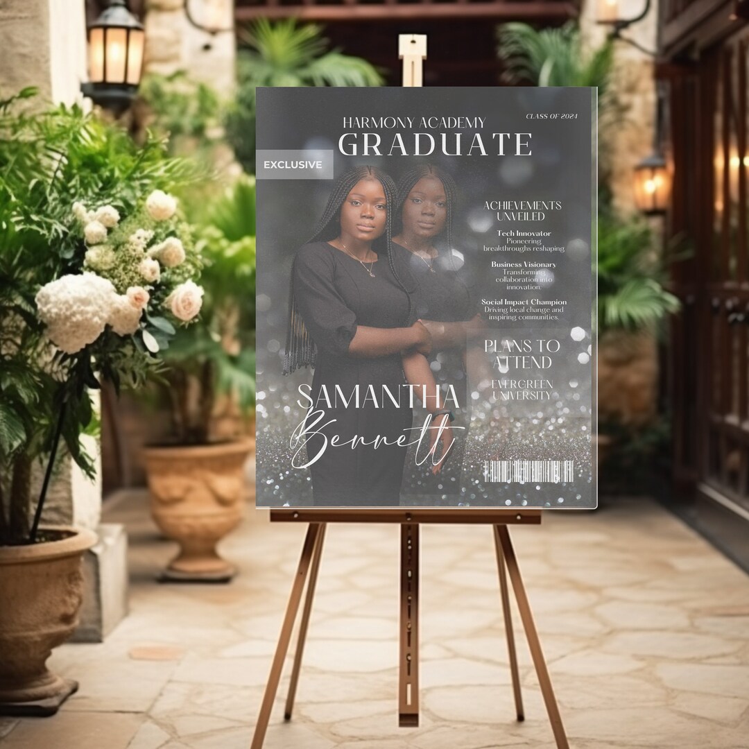 Custom 2024 Graduation Acrylic Welcome Sign, Editable Banner and ...