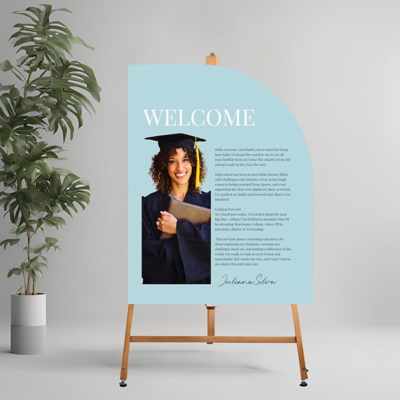 Personalized 2025 Graduation Welcome Sign | Editable Graduation Arch ...