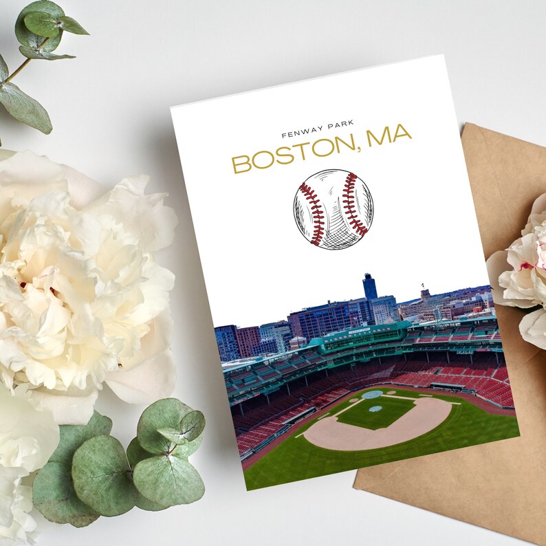 Boston Birthday Invitation Template Boston Skyline Fenway - Etsy