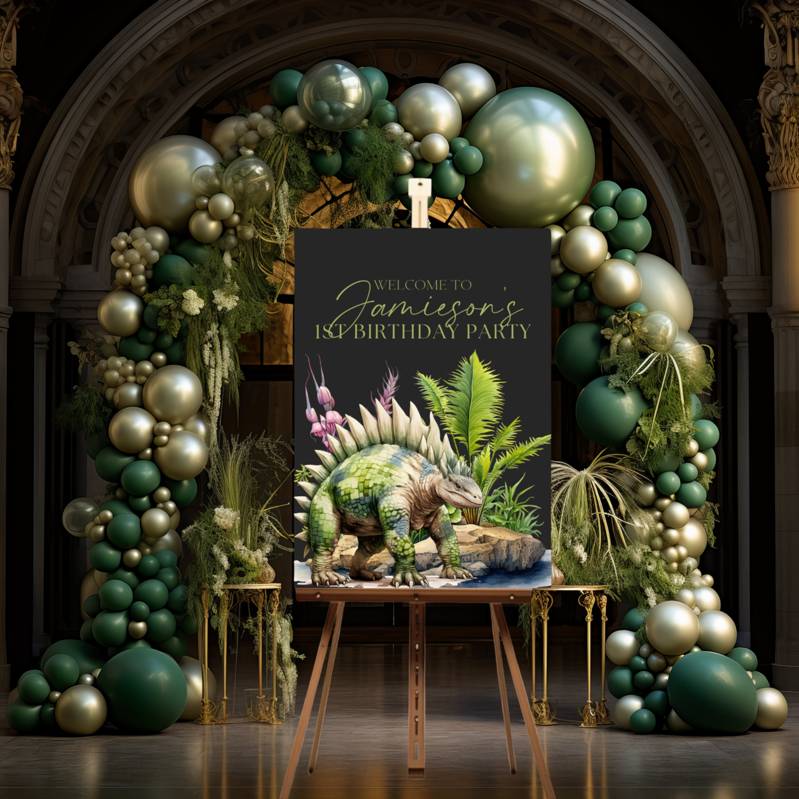 Customizable Dinosaur Birthday Welcome Sign Template Personalized ...