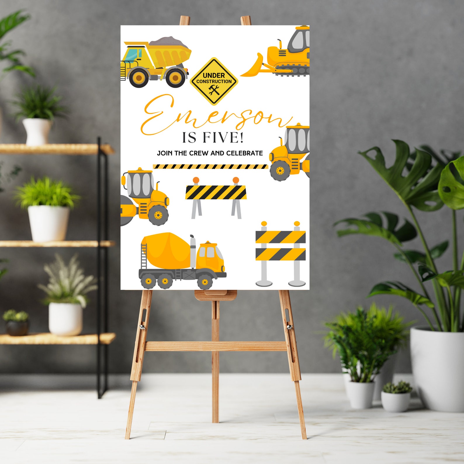 Printable Construction Birthday Welcome Party Signs Dump Truck Banner ...