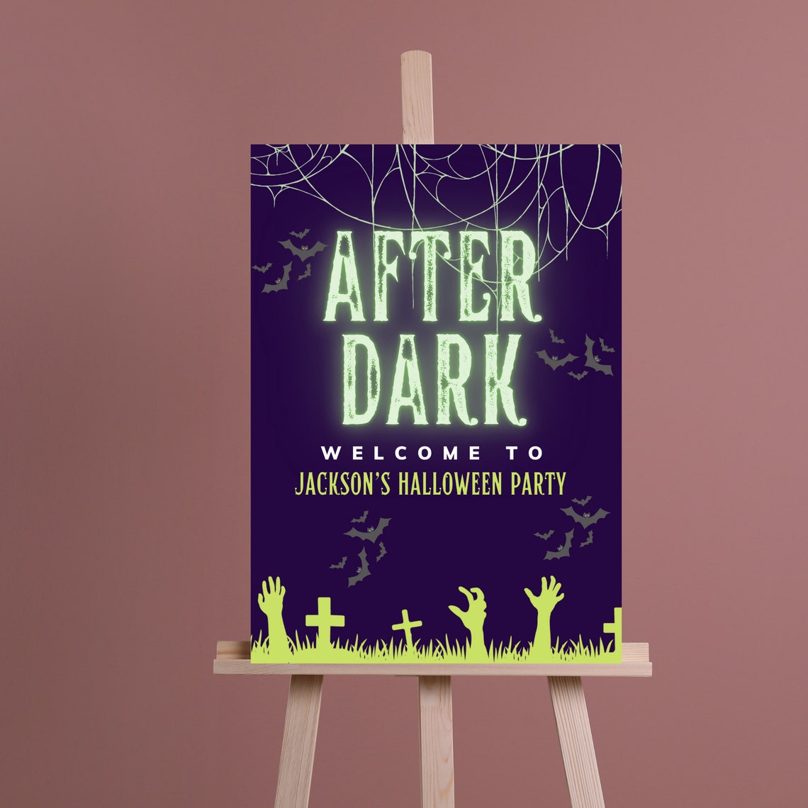 After Dark Zombie Birthday Welcome Sign Halloween Glow in the - Etsy