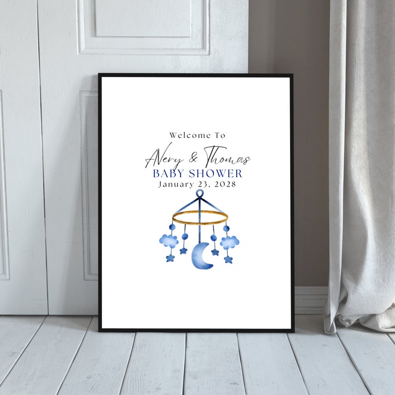 Baby Shower Welcome Sign Template, Boy Baby Shower Printable, Editable ...