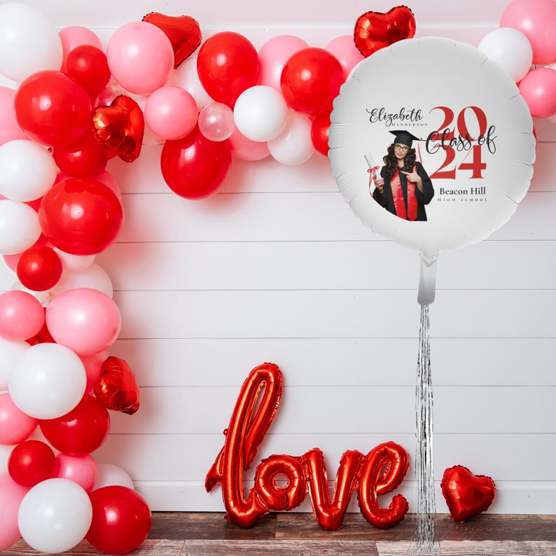 Custom Graduation Balloon With Personalized Photo Mylar Helium Balloons ...