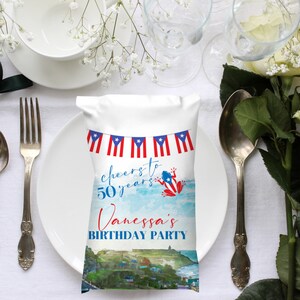 Custom Puerto Rico Chip Bag Party Favors Skyline Birthday Table Decor ...