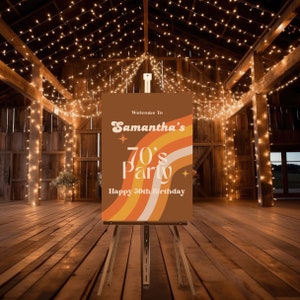 Editable Retro Birthday Welcome Sign Template | Vintage Party Banner ...