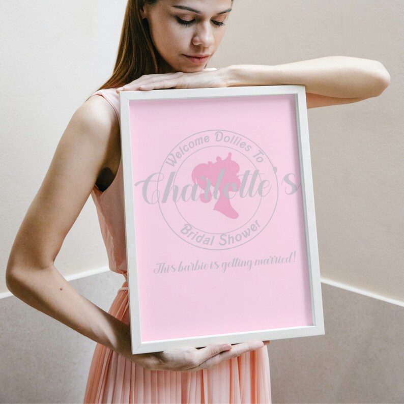 Pink Doll Bridal Shower Welcome Sign, Dolly Party Banner, Editable ...