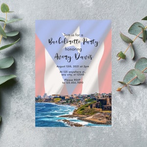 Puerto Rico Invitation Template, Editable San Juan Bachelorette ...