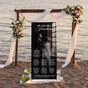 Wedding Photo Banner With Stand – Custom Guest List Table Sign ...