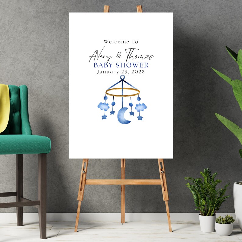 Baby Shower Welcome Sign Template Boy Baby Shower Printable - Etsy