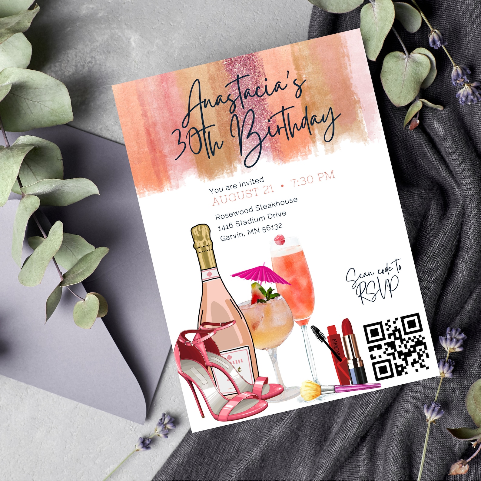 Ladies Weekend Birthday Getaway QR Code Invitation, Weekend Birthday ...